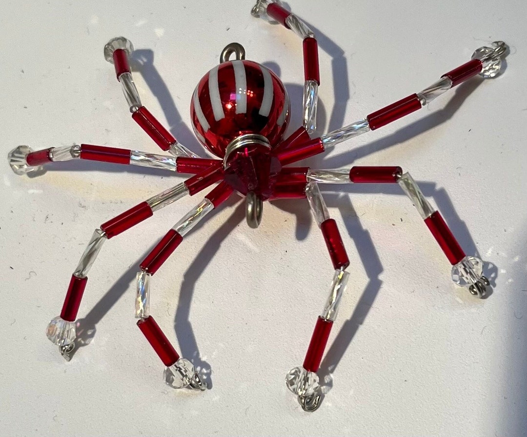 Peppermint Beaded Spider - Etsy