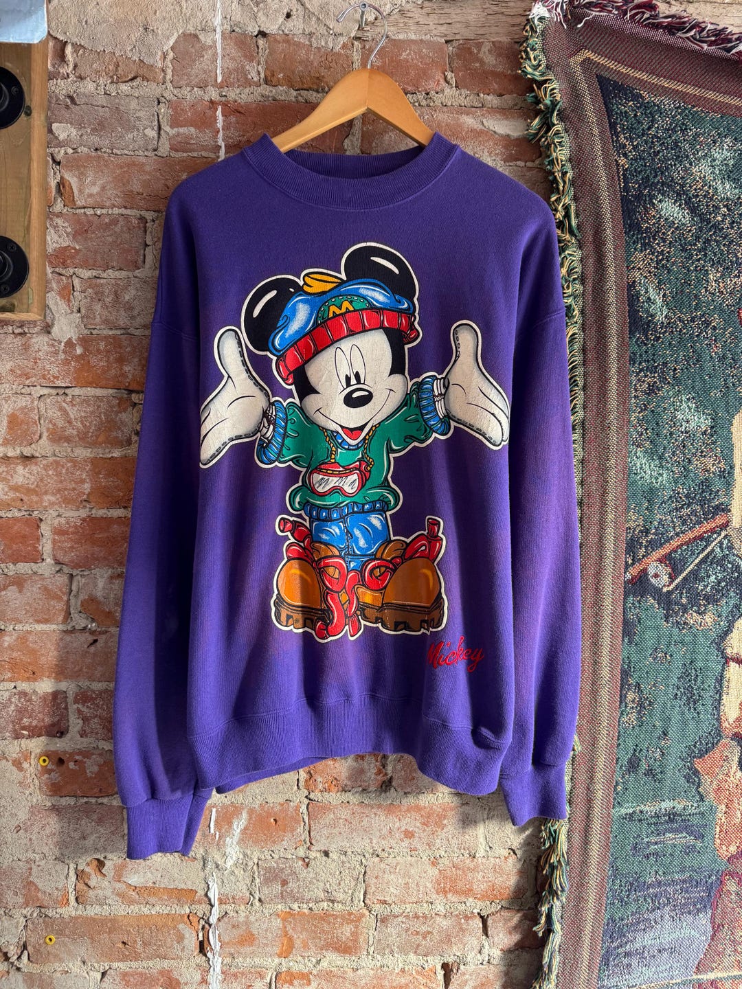 90s Hip Hop Mickey Mouse Disney Crewneck - Etsy