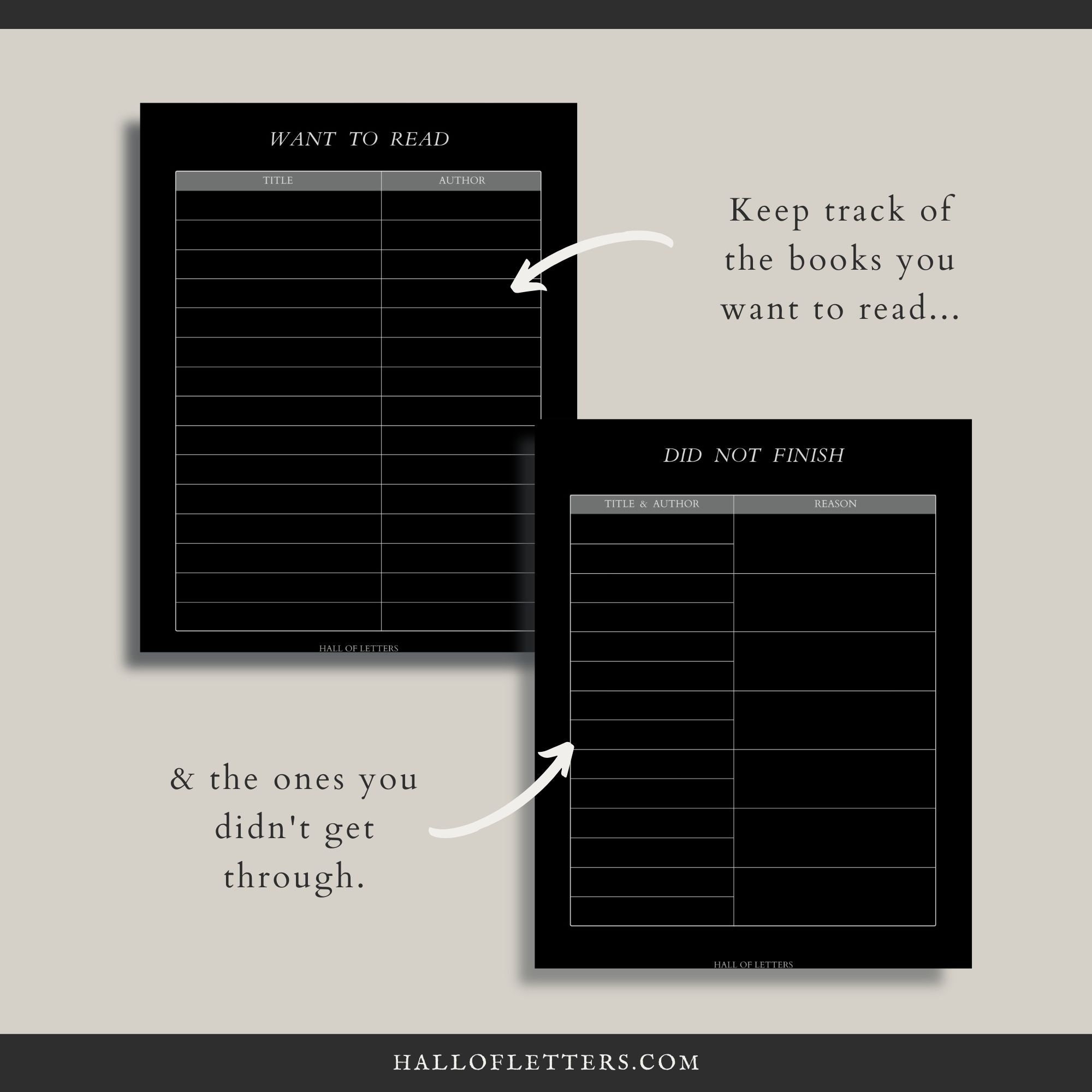 Digital Reading Habit Tracker & Book Log in Dark Mode for Goodnotes ...