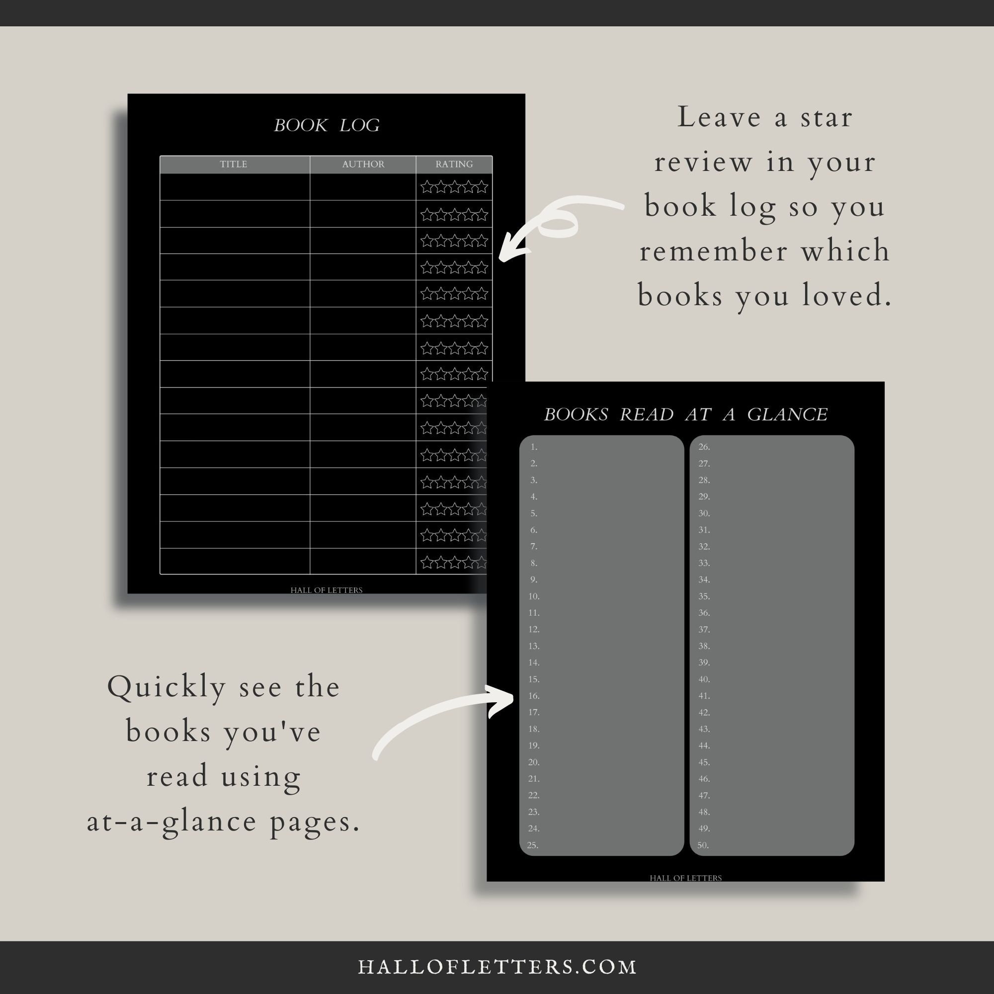 Digital Reading Habit Tracker & Book Log in Dark Mode for Goodnotes ...