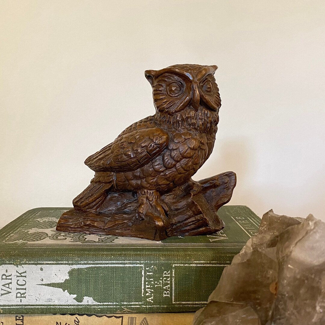 Vintage Red Mill Resin Owl Figurine (4.5" Tall) - Etsy