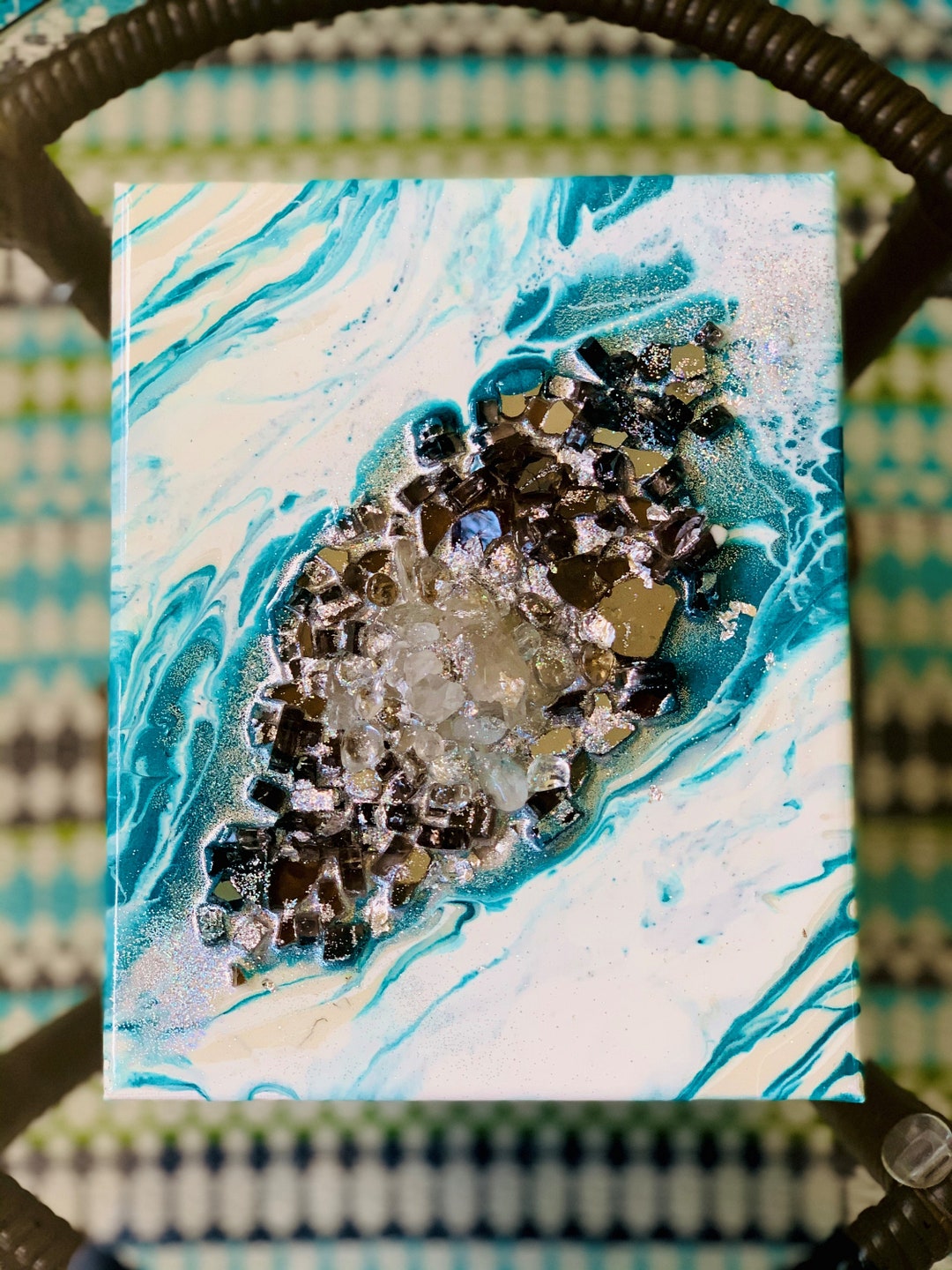 Healing Tides - Handmade Crystal Art - Quartz Crystal | Geode | Gold ...