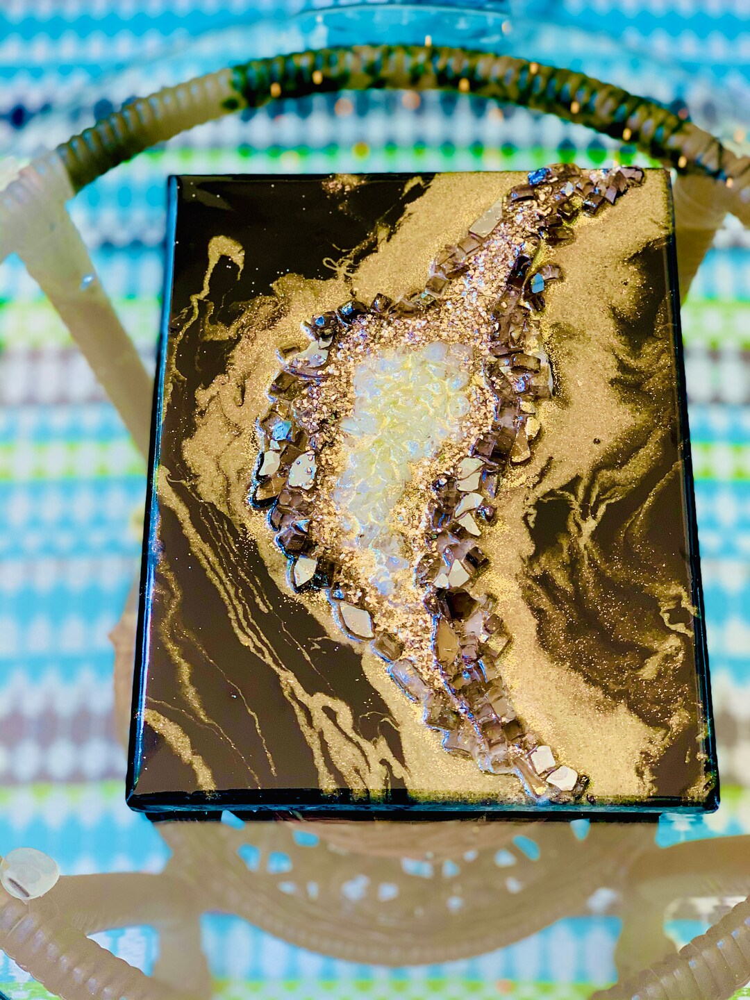 Light and Shadow - Handmade Crystal Art - Quartz Crystal | Geode | Gold ...