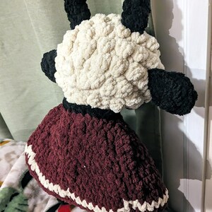 Crochet Demon Lamb Plush Toy, Handmade Stuffed Animal, Kawaii Amigurumi ...