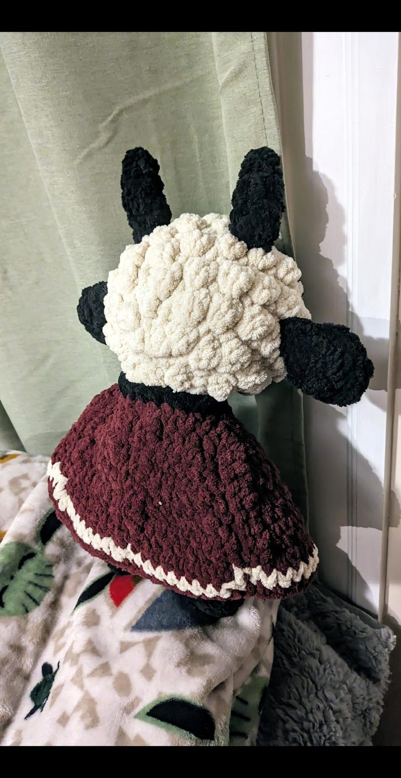 Crochet Demon Lamb Plush Toy, Handmade Stuffed Animal, Kawaii Amigurumi ...