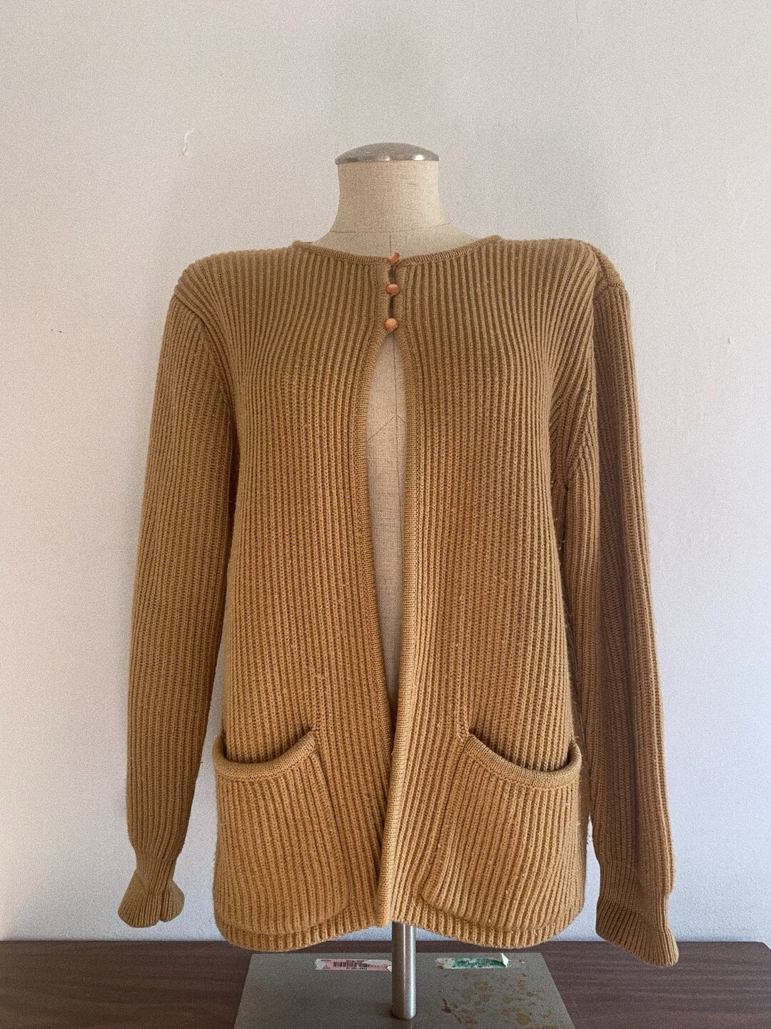Brown Vintage Cardigan Sweater Three Button Cardigan Cable Knit ...