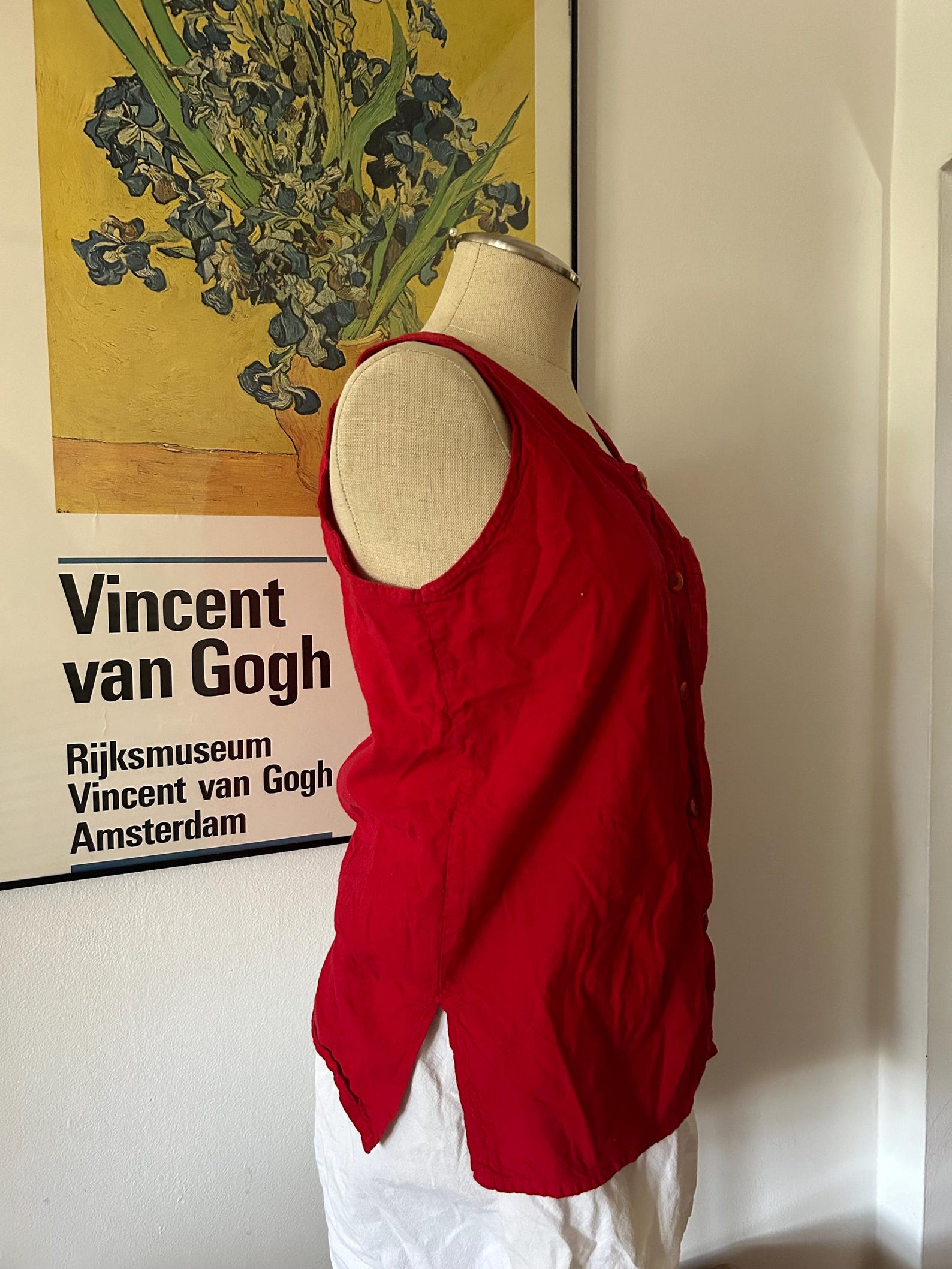 Vintage Red Vest Top | 100% Cotton Red Vest | 90s Red Vest | Vests ...