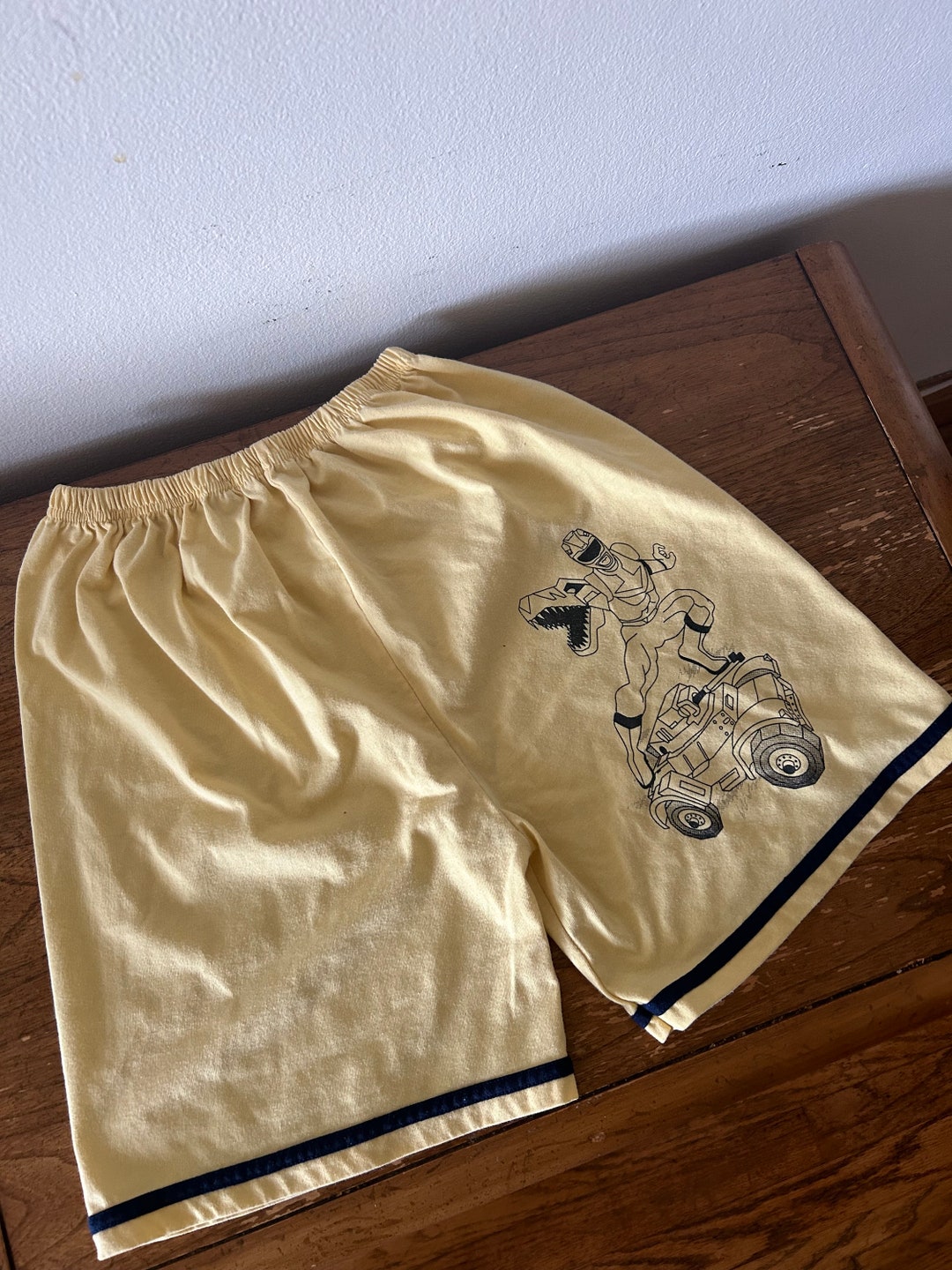 Vintage Kids Power Rangers Shorts | Butter Yellow Shorts | Yellow Power ...
