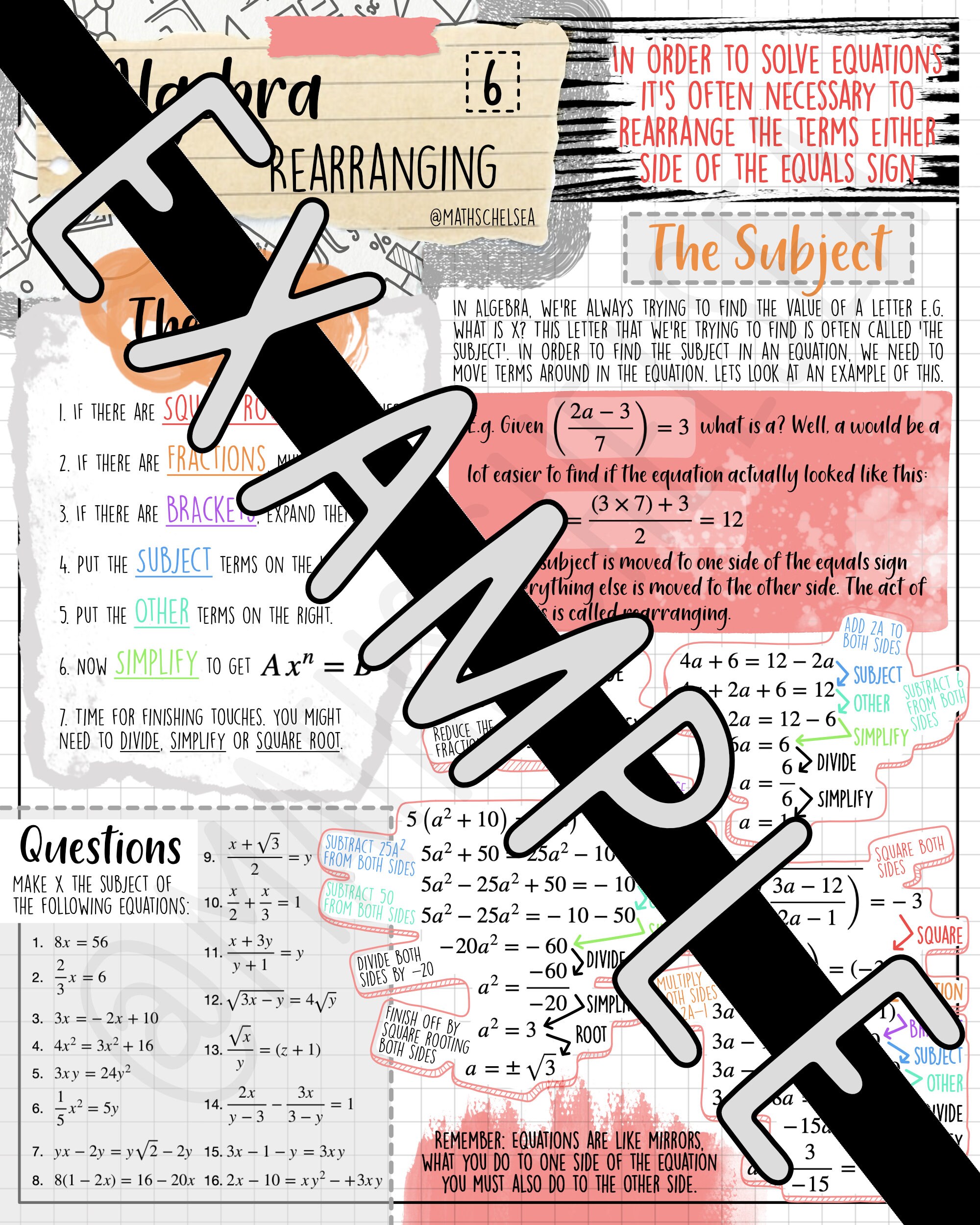 Digital Algebra Study Notes | Maths Revision Resources | GCSE Maths ...