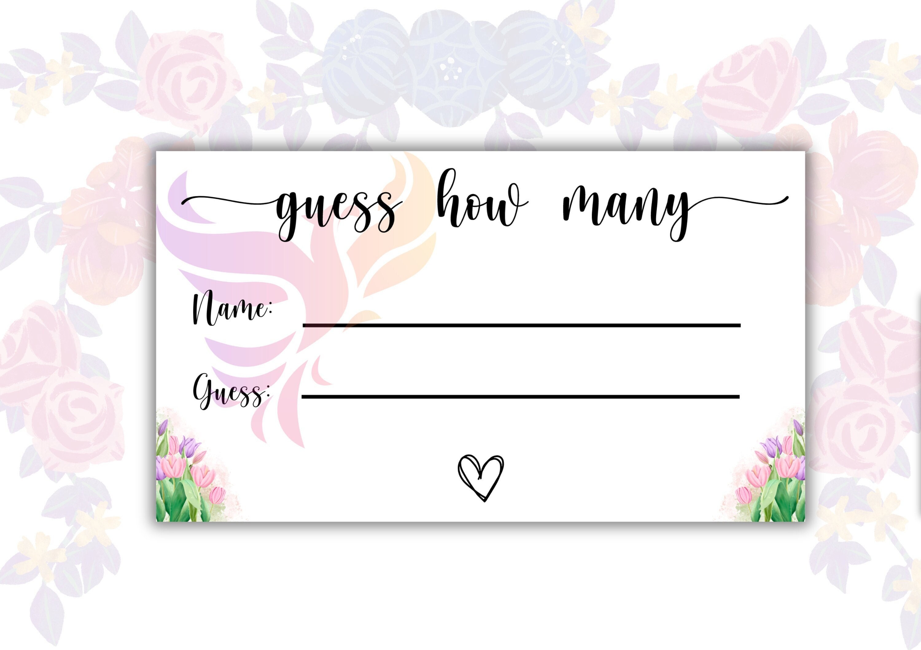 Guessing Game Cards Guess How Many Game Cards Printable Guess Cards ...