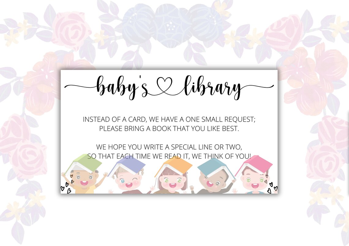 Bring A Book Instead of A Card, Bring A Book Baby Shower Insert, Bring ...