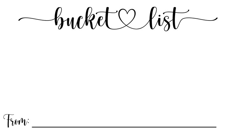 Bucket List Cards - Printable Bucket List Cards - Bridal Shower Bucket ...