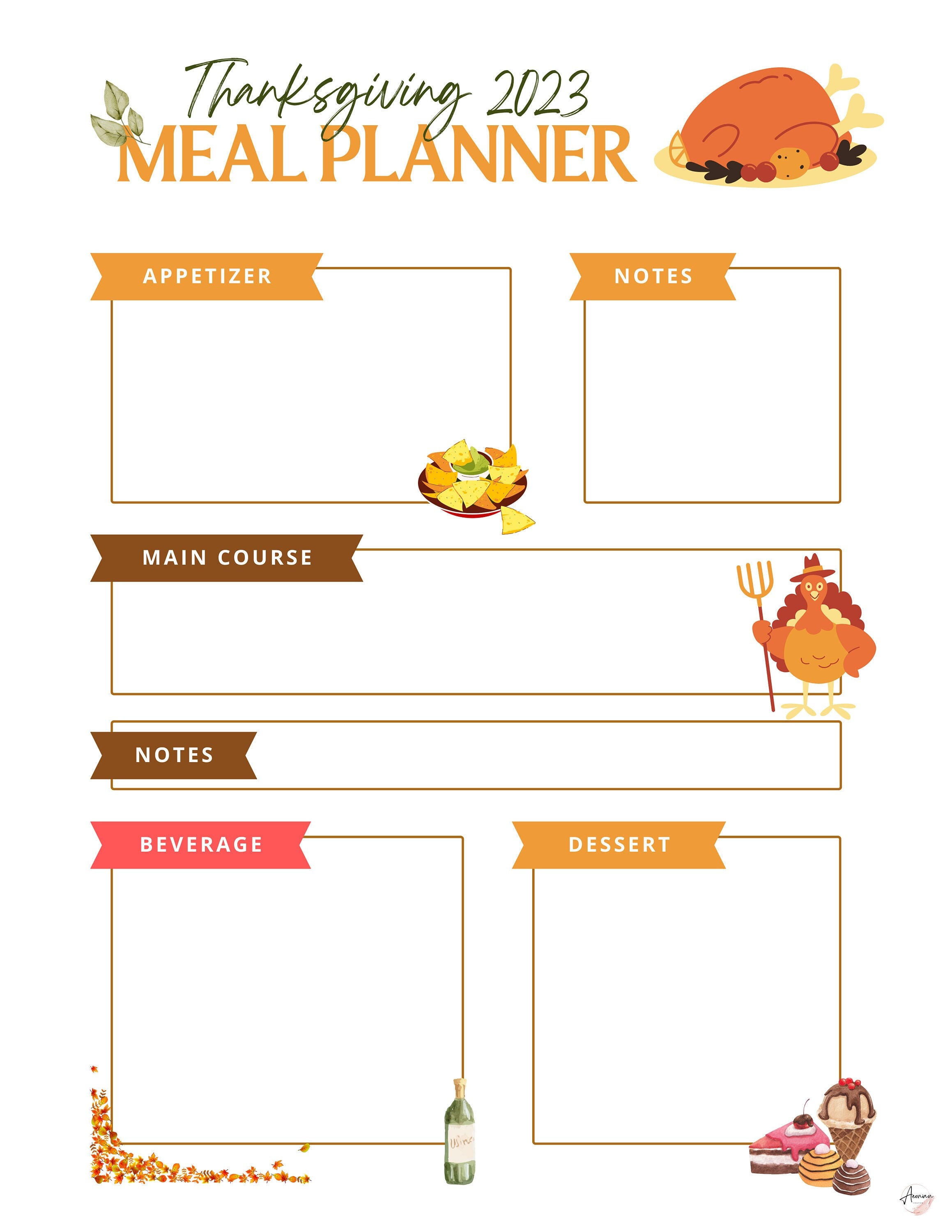 Thanksgiving Planner Printable Holiday Planning Thanksgiving - Etsy
