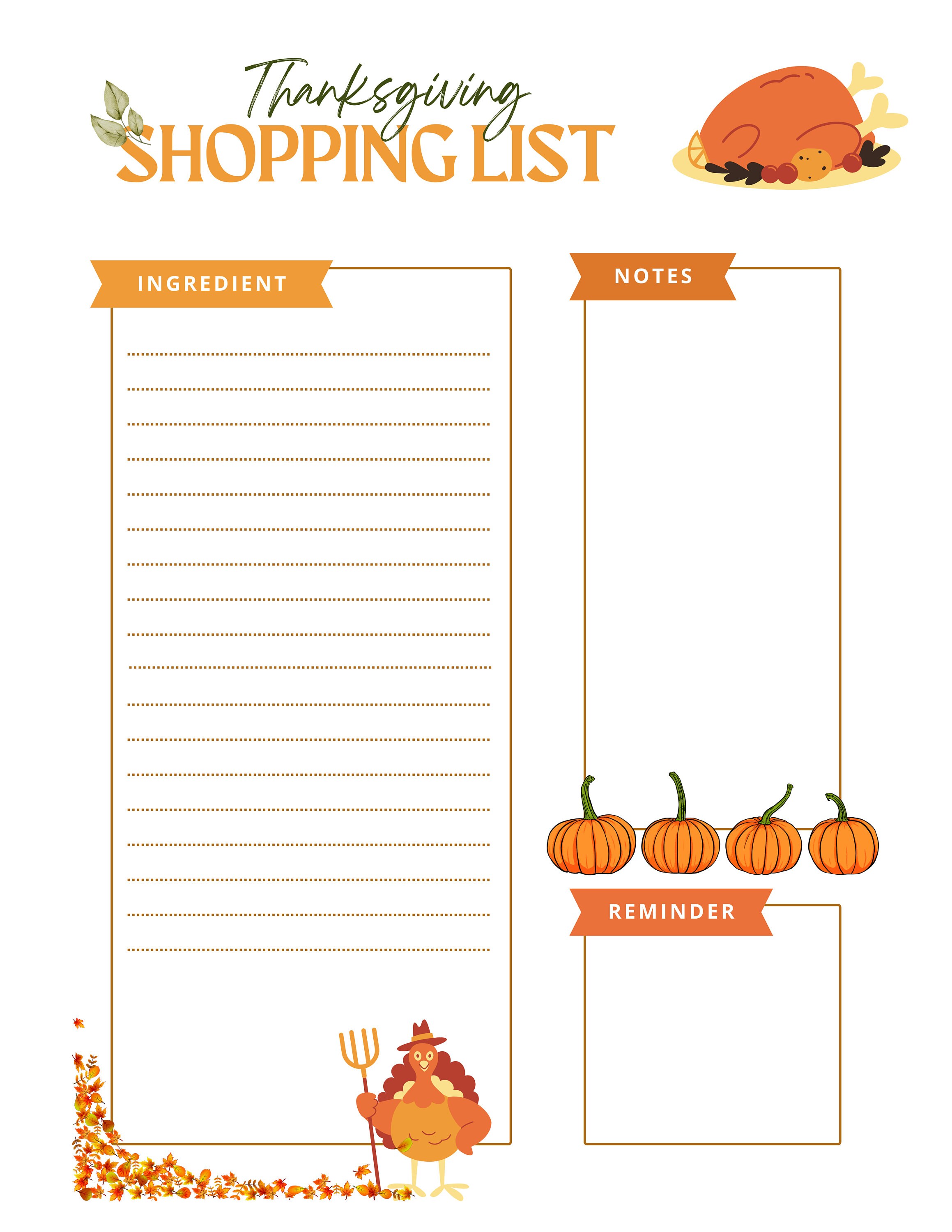 Thanksgiving Planner Printable Holiday Planning Thanksgiving - Etsy