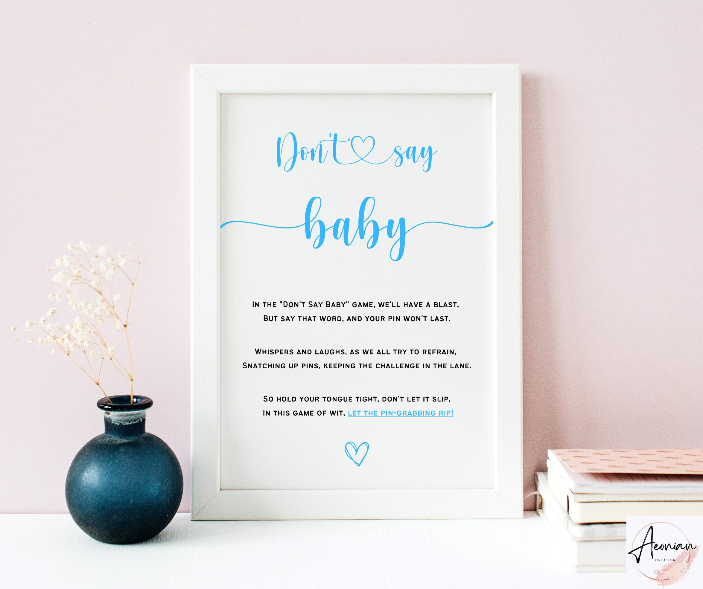 Dont Say Baby Game Printable Instant Download, Baby Shower Games, Dont ...