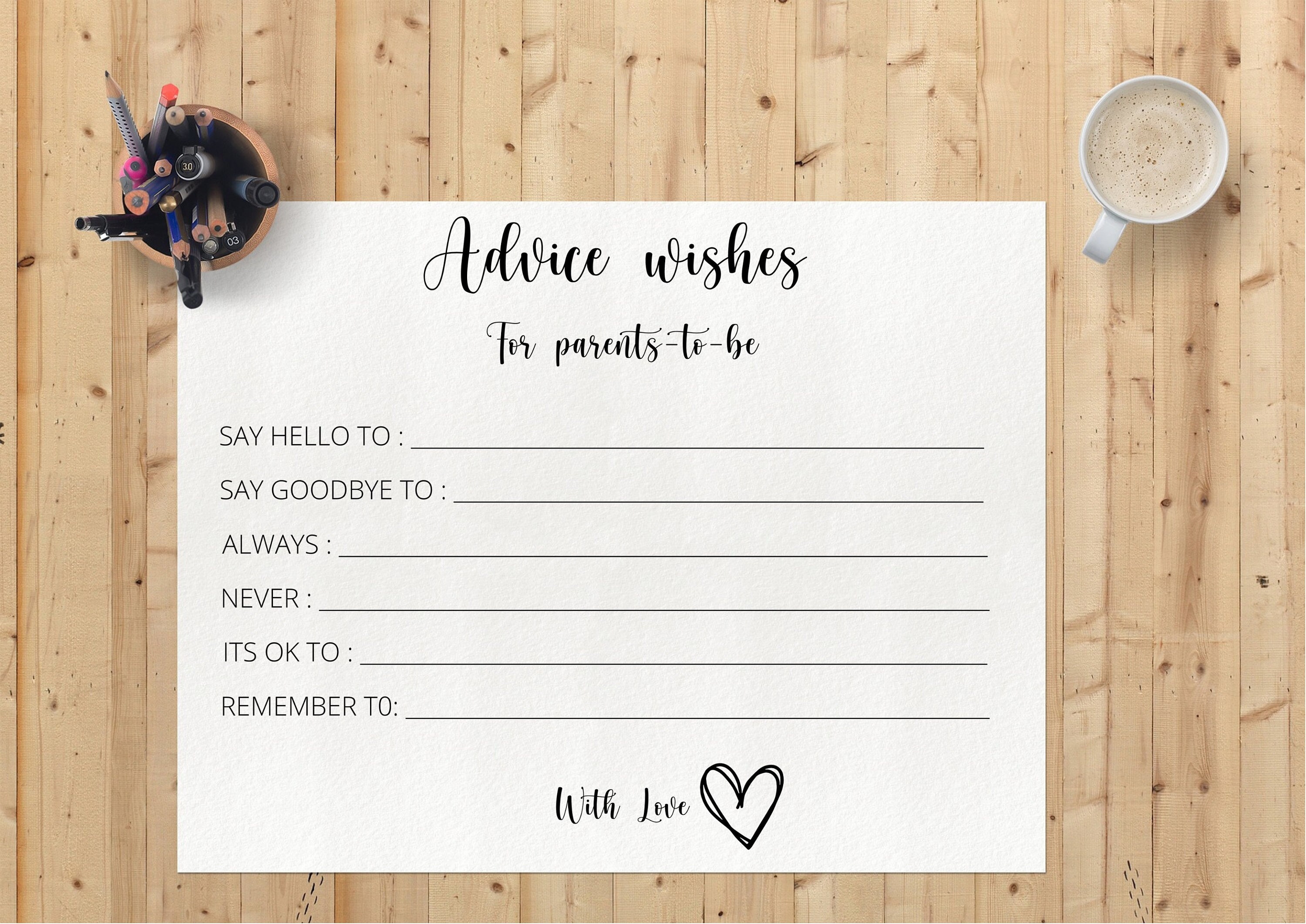 Advice for the Parents-to-be Cards, Baby Shower Advice Printable, Mommy ...