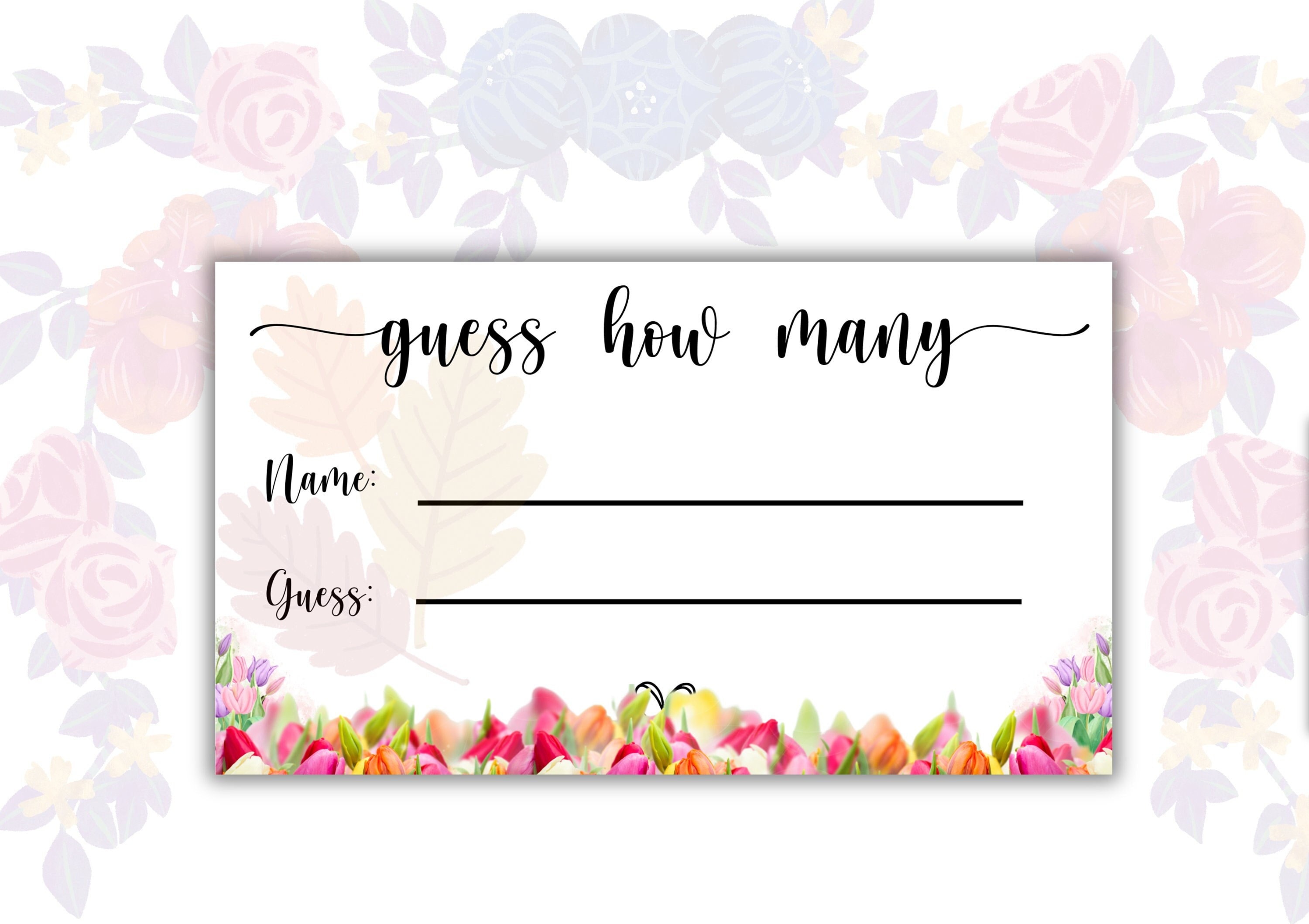 Guessing Game Cards - Guess How Many Game Cards - Printable Guess Cards ...