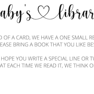 Bring A Book Instead of A Card, Bring A Book Baby Shower Insert, Bring ...