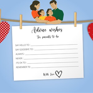 Advice for the Parents-to-be Cards, Baby Shower Advice Printable, Mommy ...