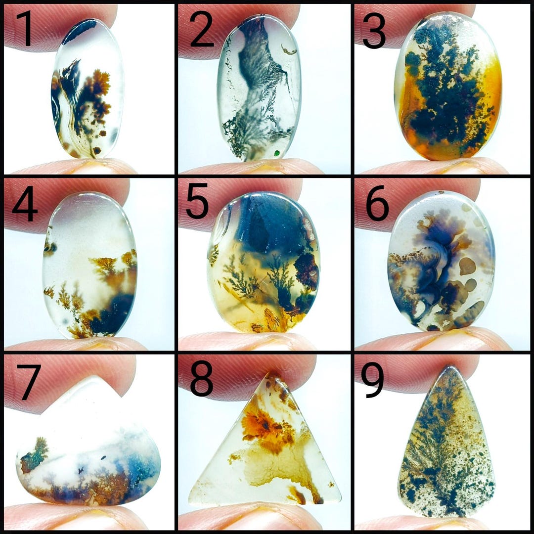 Scenic Dendritic Agate Cabochon: Natural Shazar Gemstone - Etsy