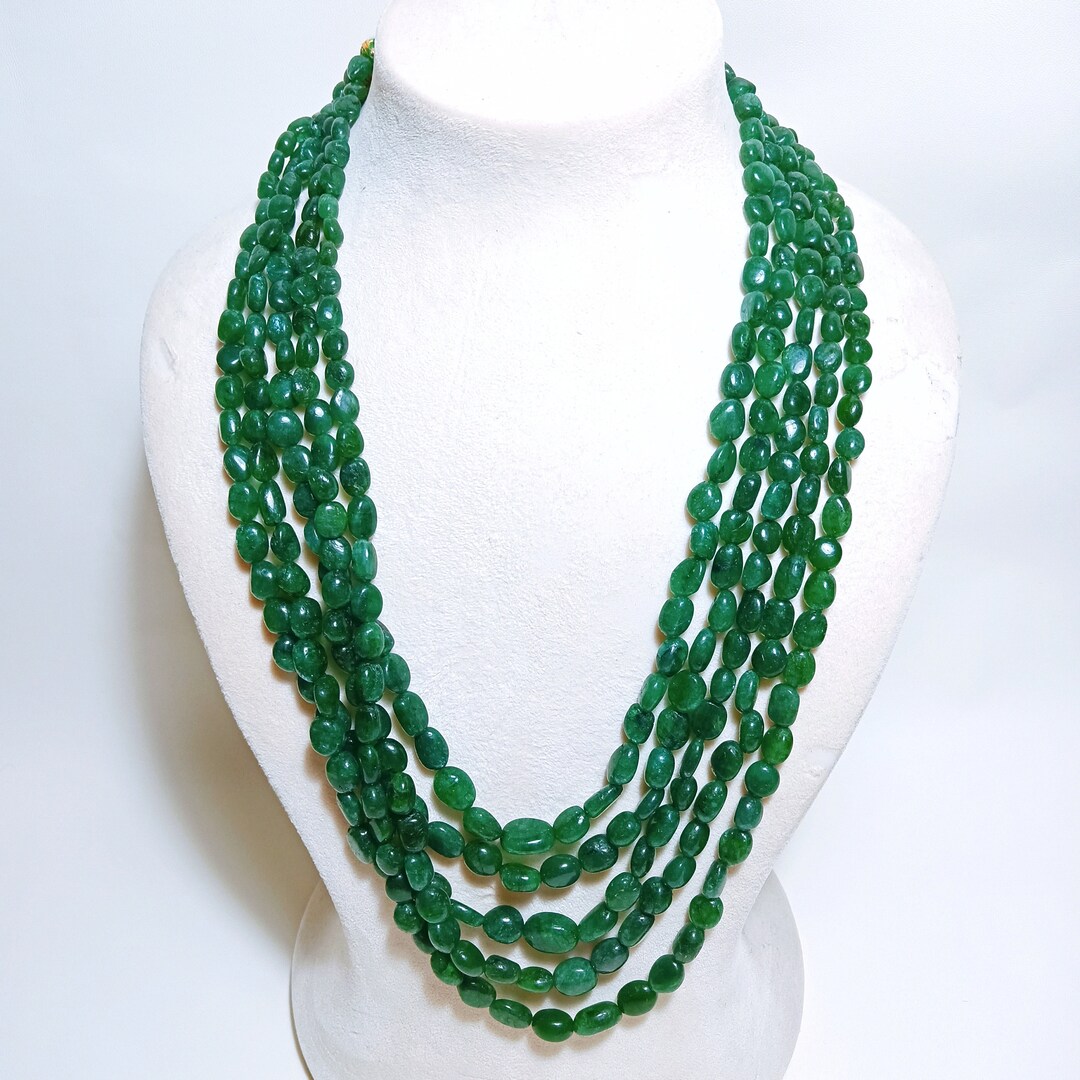 Emerald Necklace, Emerald Nugget, Emerald Smooth Nugget Necklace ...