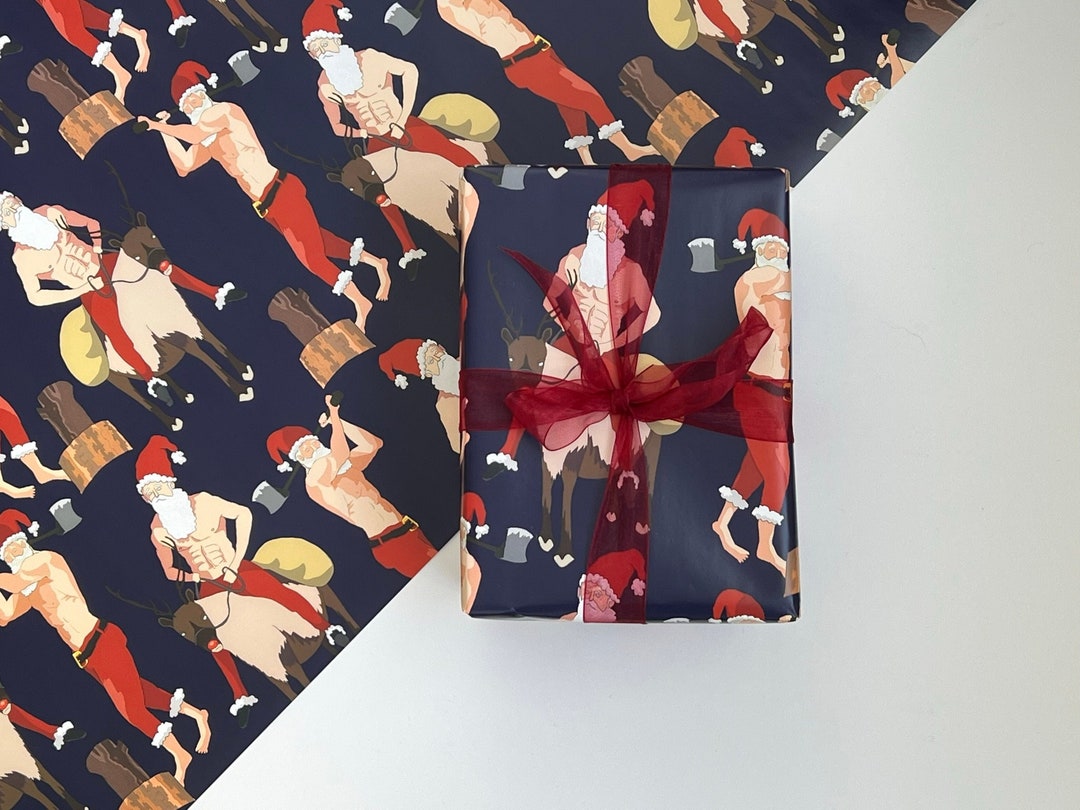 Hunky Santa Wrapping Paper ; Naughty Christmas Gift Wrap - Etsy