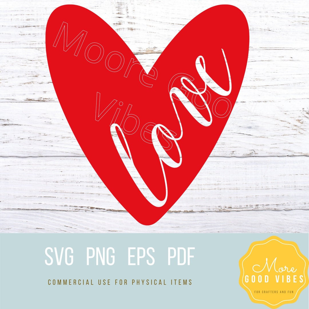 Heart Svg With Love Svg File for T-shirt or Mug Creation With Cricut - Etsy