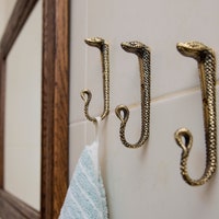 Vintage King Cobra Snake Wall Hook (1pc ONLY) OR Brass Door Pull ...