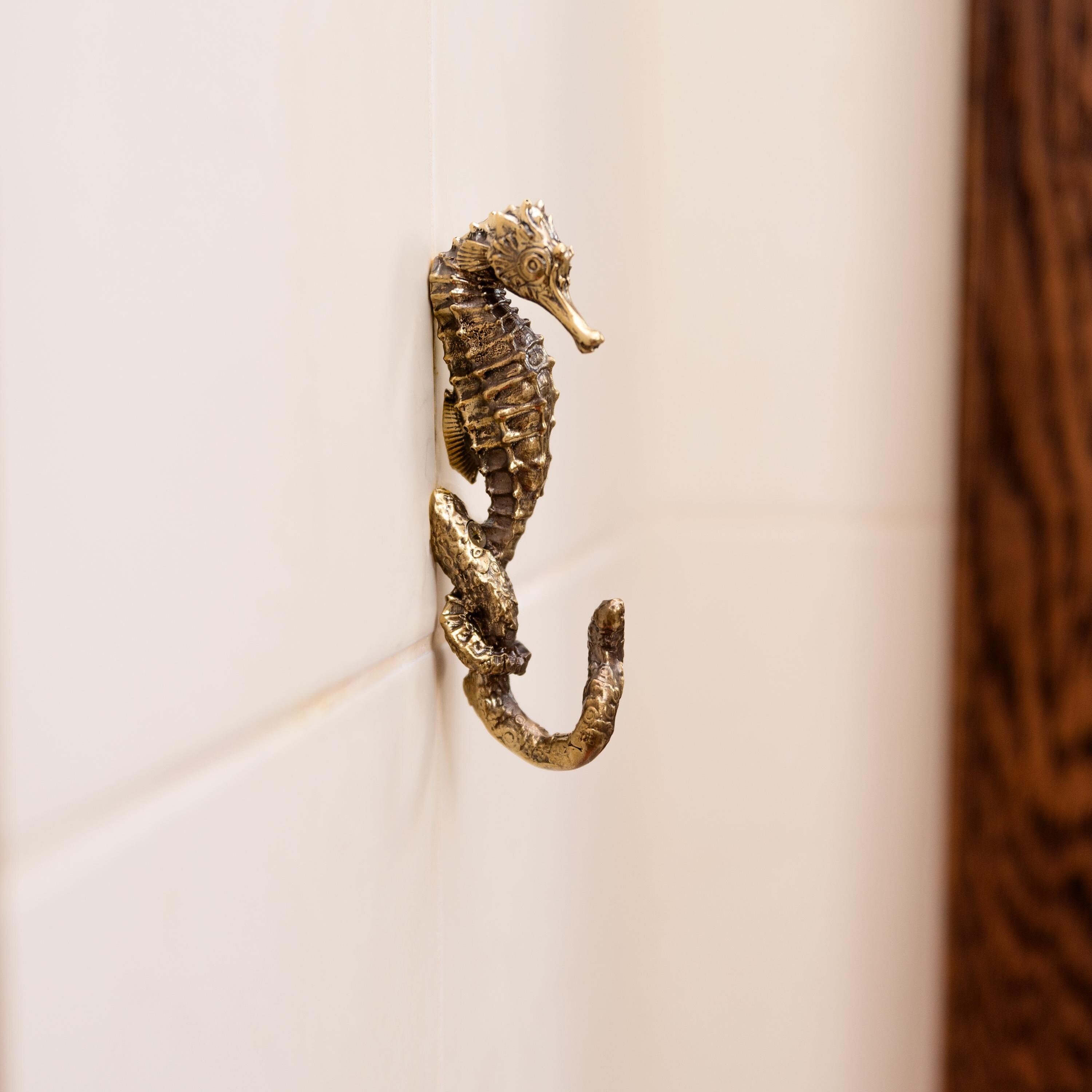 Seahorse Brass Hook. A Wall-mounted Hook Made of Brass, Strong and ...