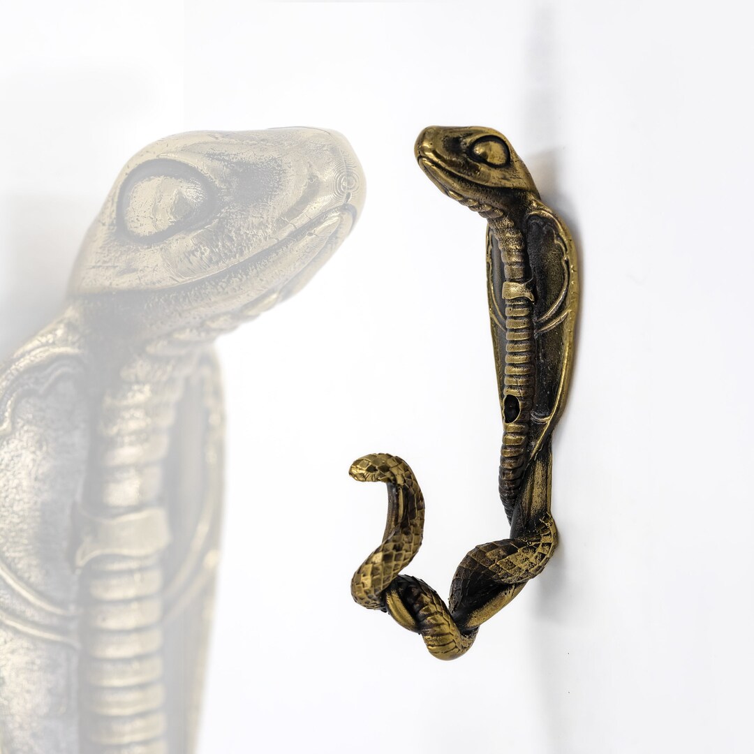 Brass Cobra Wall Hook: Fantasy Snake Coat & Key Hanger - Etsy