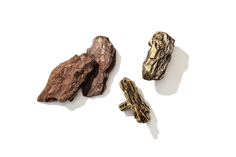 Brass Handle "tree Bark" Made by TUTURA Handles for Hanging Drawers ...