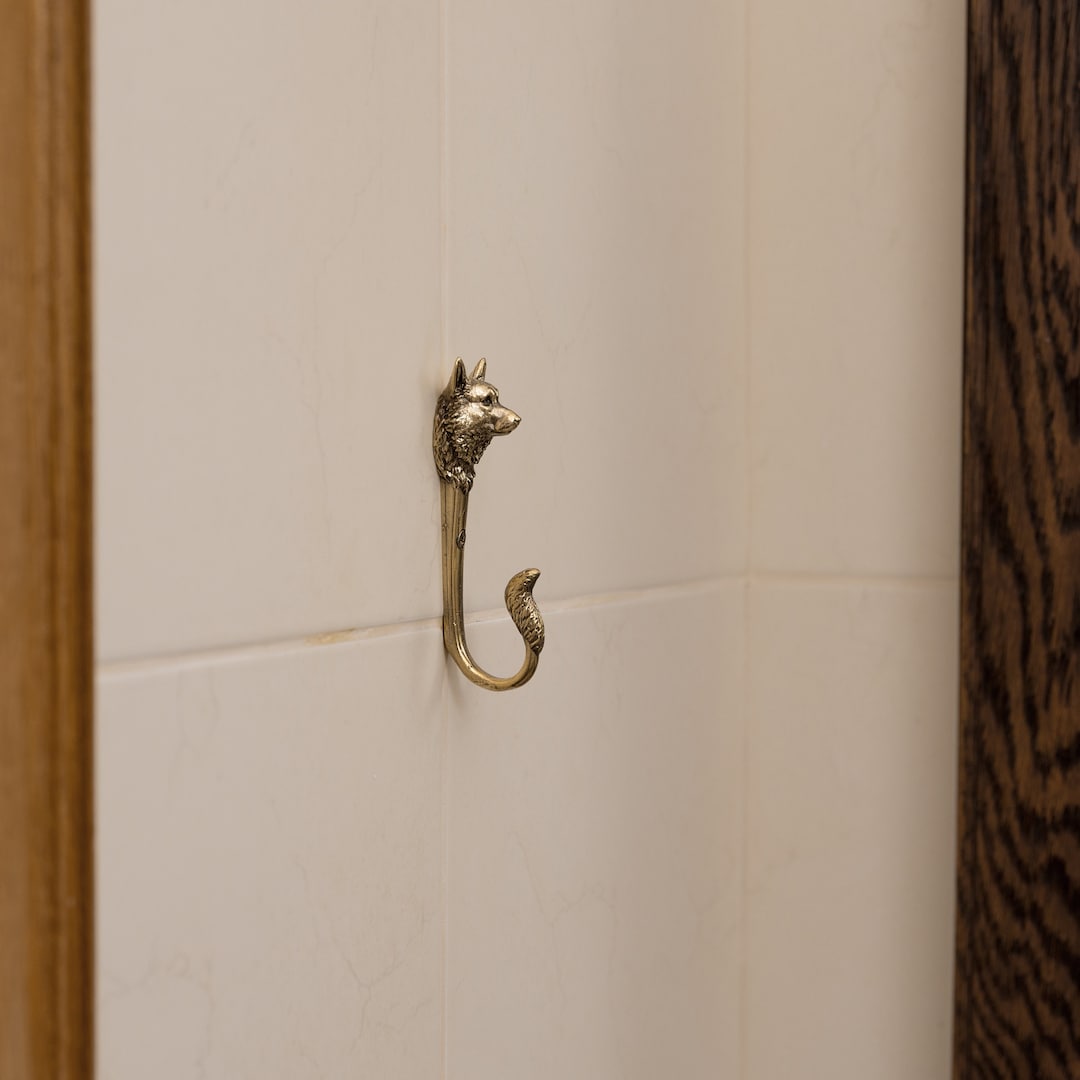 Brass Wall Hook TUTURA in the Shape of a Welsh Corgi Dog, Sturdy ...