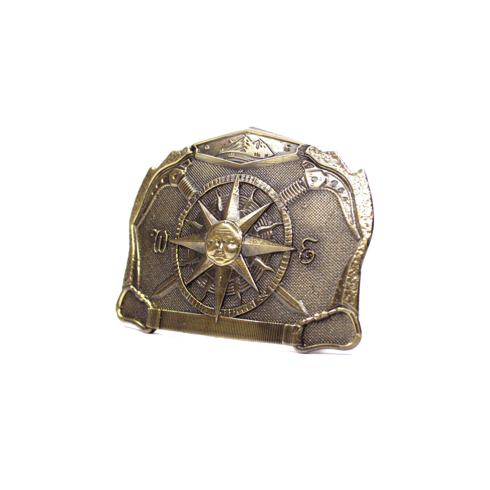 Belt Buckle "sun Compass", Brass Buckle, Design of Alpinist, Mountain ...