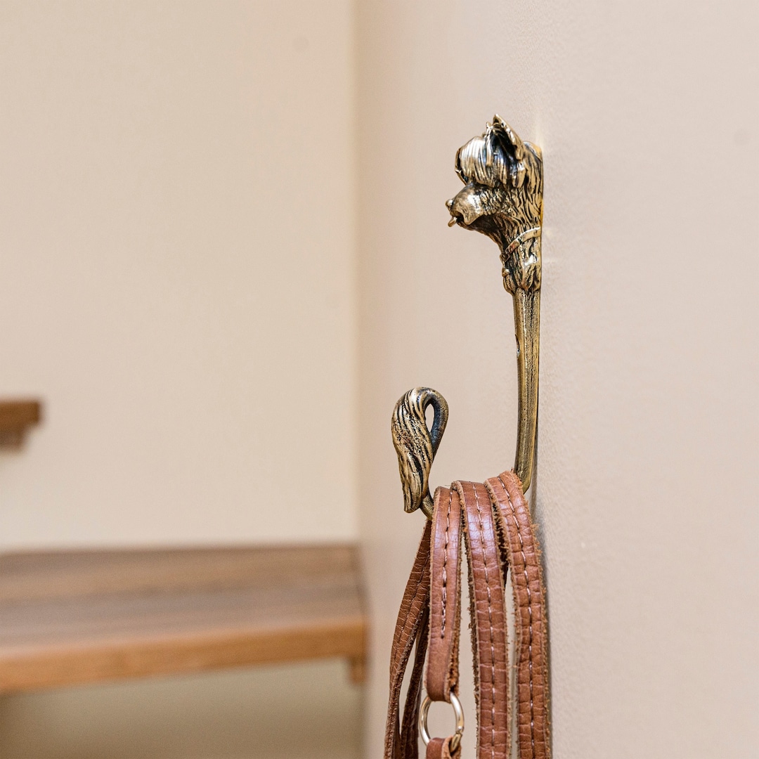 Yorkshire Terrier Wall Hook, Hook Made of Strong Brass in the Form of a ...