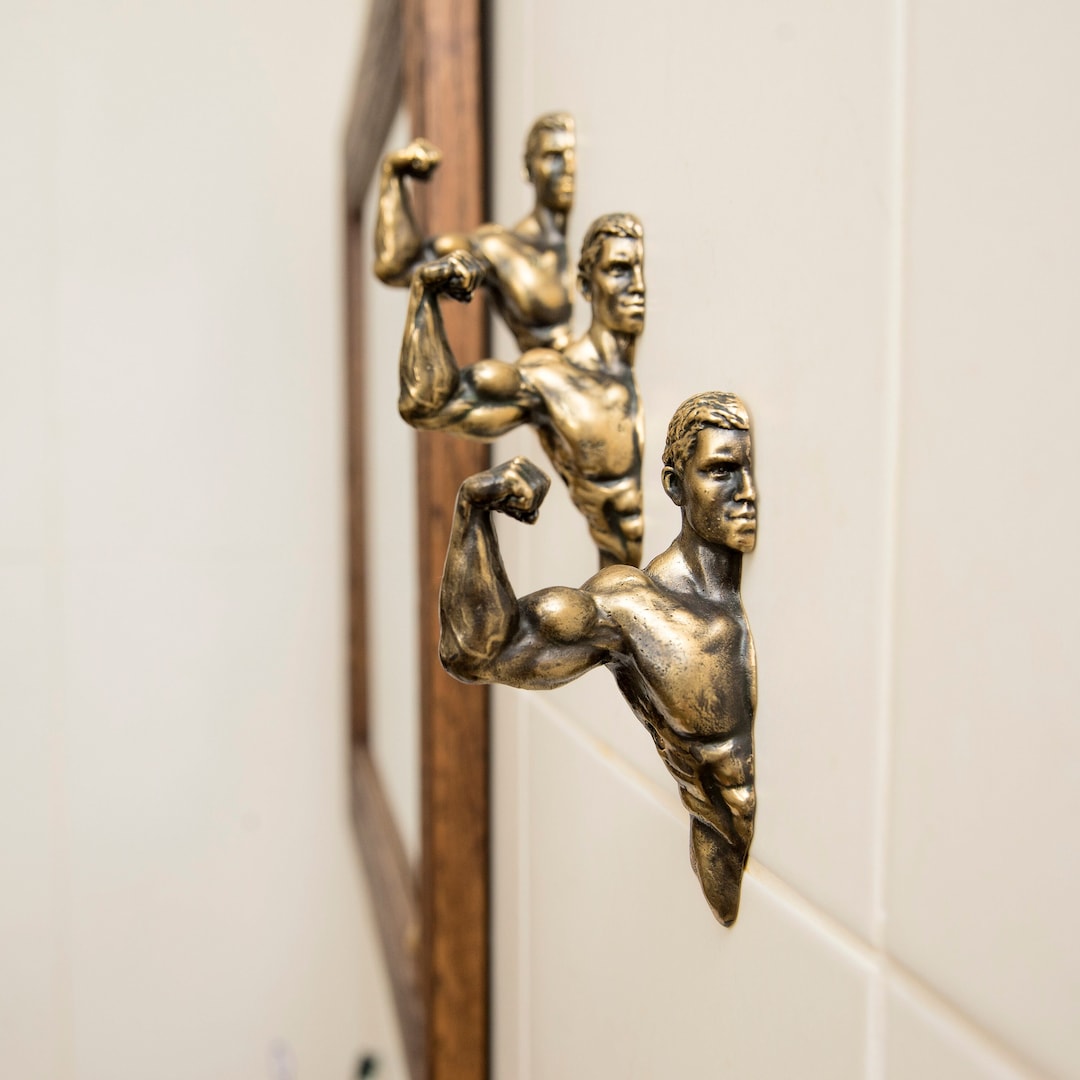 Bodybuilder a Wall Hook Cast From Brass. Strong, Solid, and Durable ...