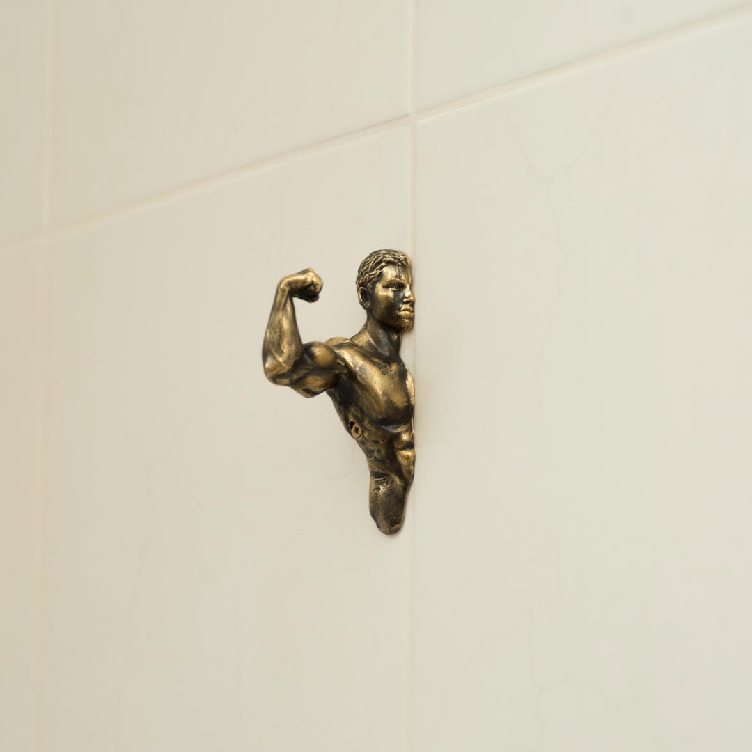Handmade Solid Brass Bodybuilder Wall Hook - Gym Decor - Etsy