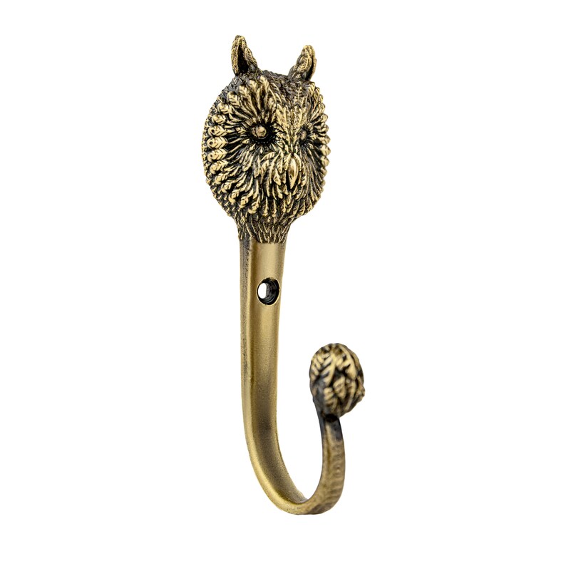 OWL HOOK Hanger Solid Brass Decorative Wall Hooks Handmade - Etsy