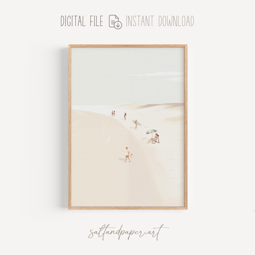 Minimalist Beach Art, Neutral Beach Minimalist Print, Surf Poster ...
