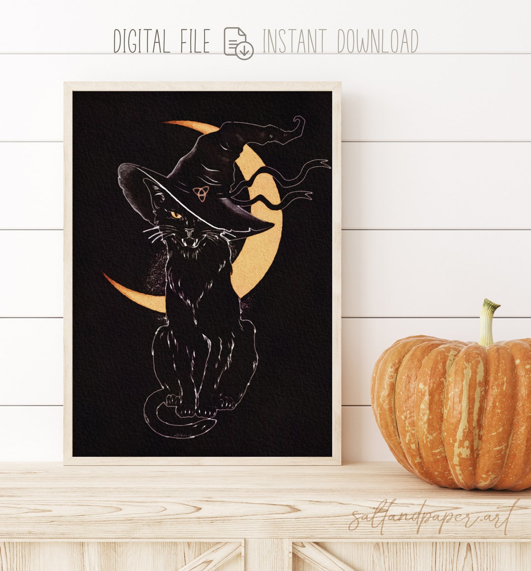 Halloween Printable, Black Cat Halloween, Halloween Decorations Indoor ...