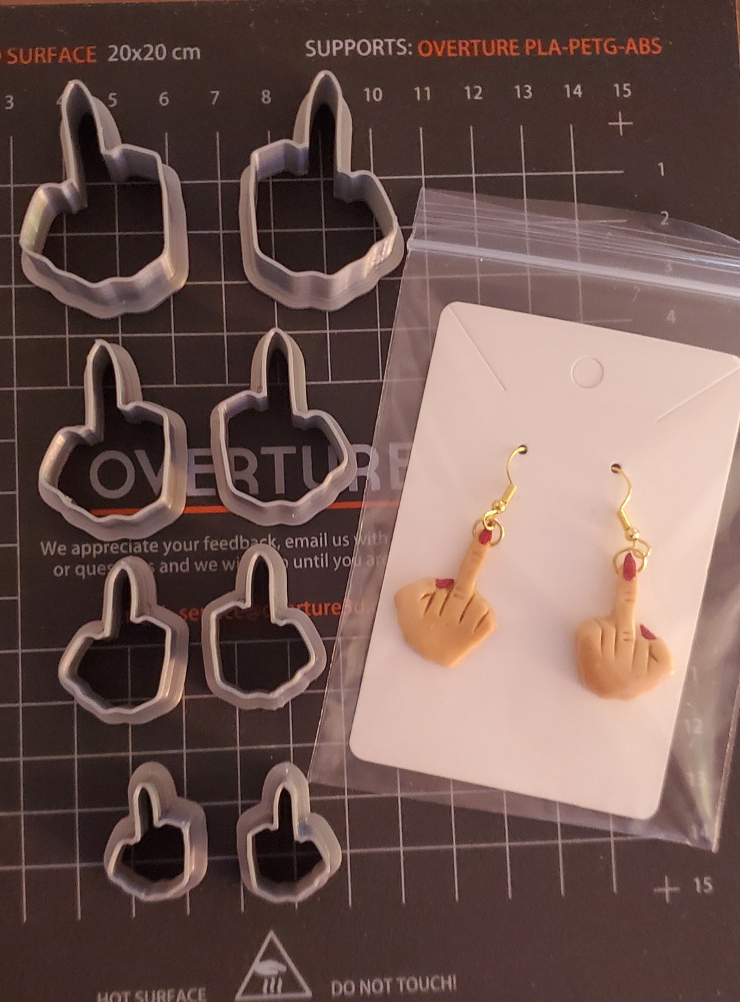 Ladies Middle Finger Clay Cutter Set Craft Unique Earrings With 4 Sizes ...