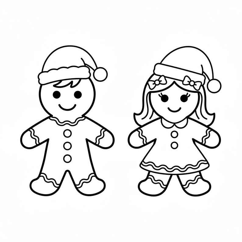 Gingerbread Boy and Girl SVG - Etsy