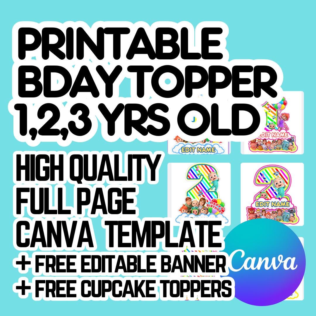Printable Birthday Cake Topper Template Plus Freebies - Etsy