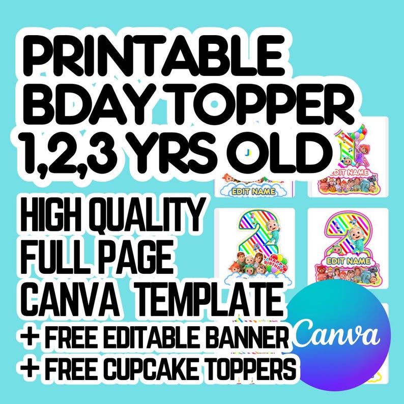 Printable Birthday Cake Topper Template Plus Freebies - Etsy
