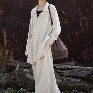 Linen Ramie Women Bluse Jacket in Hanfu Style, Tang Suit, Linen Tunic ...