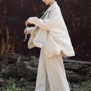 Linen Ramie Women Bluse Jacket in Hanfu Style, Tang Suit, Linen Tunic ...