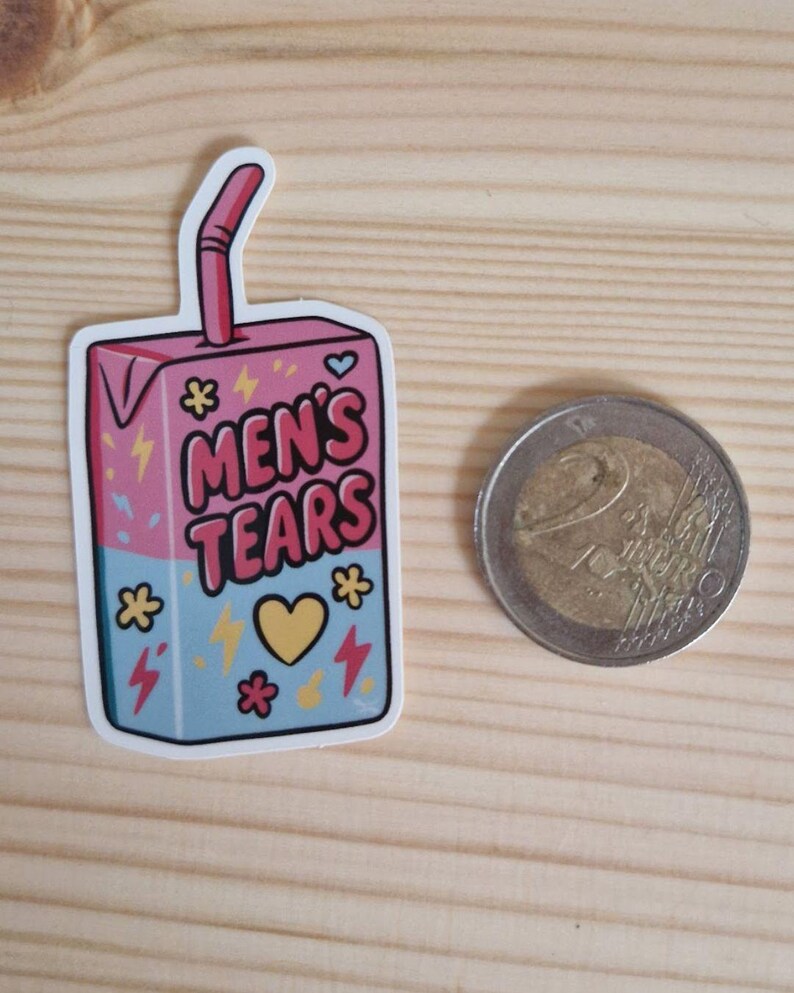 Men’s Tears Sticker - Colorful Feminist Drinking Brick Sticker ...