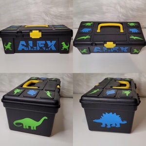 Personalized Dinosaur Toolbox for Kids, 12x4.5x4 In. Fun Dino Design ...