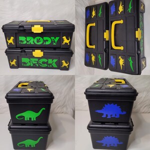 Personalized Dinosaur Toolbox for Kids, 12x4.5x4 In. Fun Dino Design ...