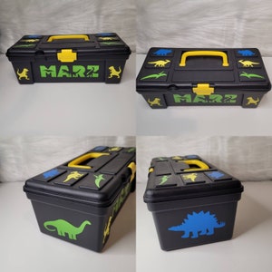 Personalized Dinosaur Toolbox for Kids, 12x4.5x4 In. Fun Dino Design ...