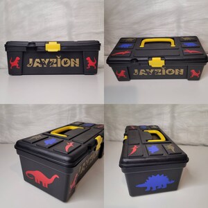 Personalized Dinosaur Toolbox for Kids, 12x4.5x4 In. Fun Dino Design ...